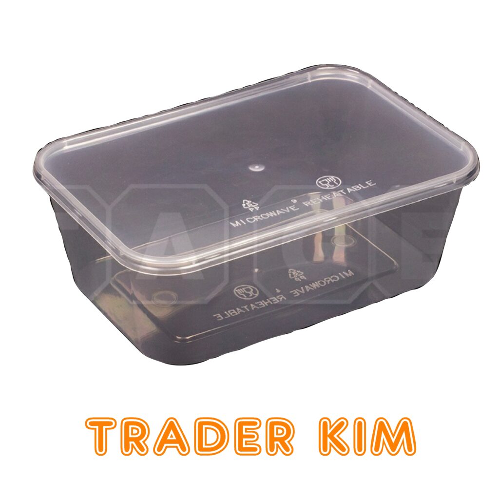 TAGE T1000 1000ml Rectangular Disposable Plastic Food Container ...